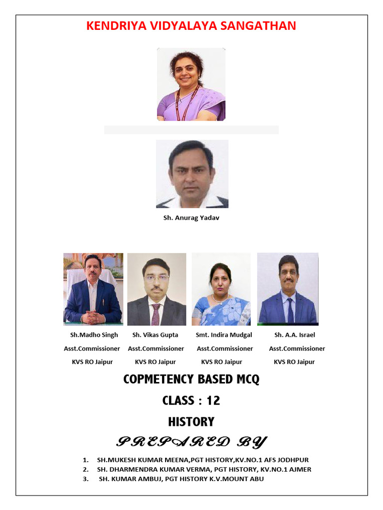 Competency Based Mcq Class Xii History 2024-25 | PDF Competency Based Mcq Class Xii History 2024-25 | PDF