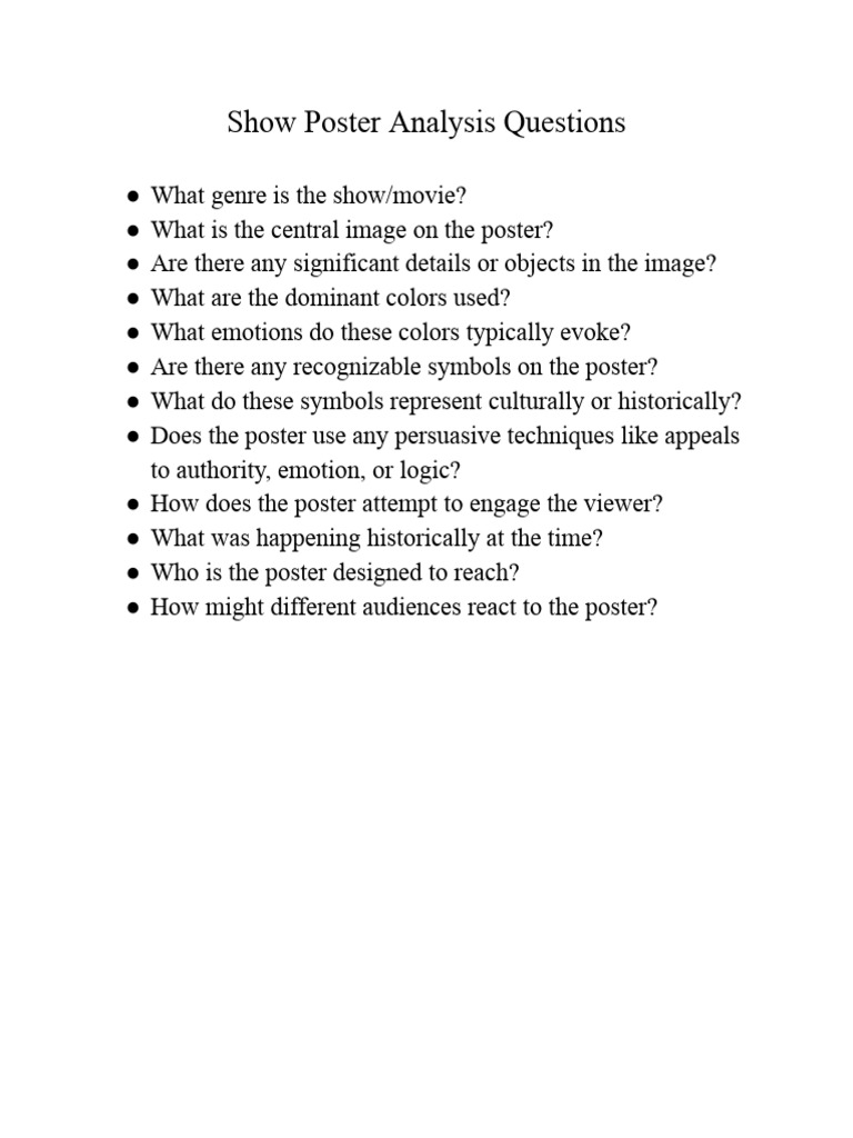 Show Poster Questions | PDF
