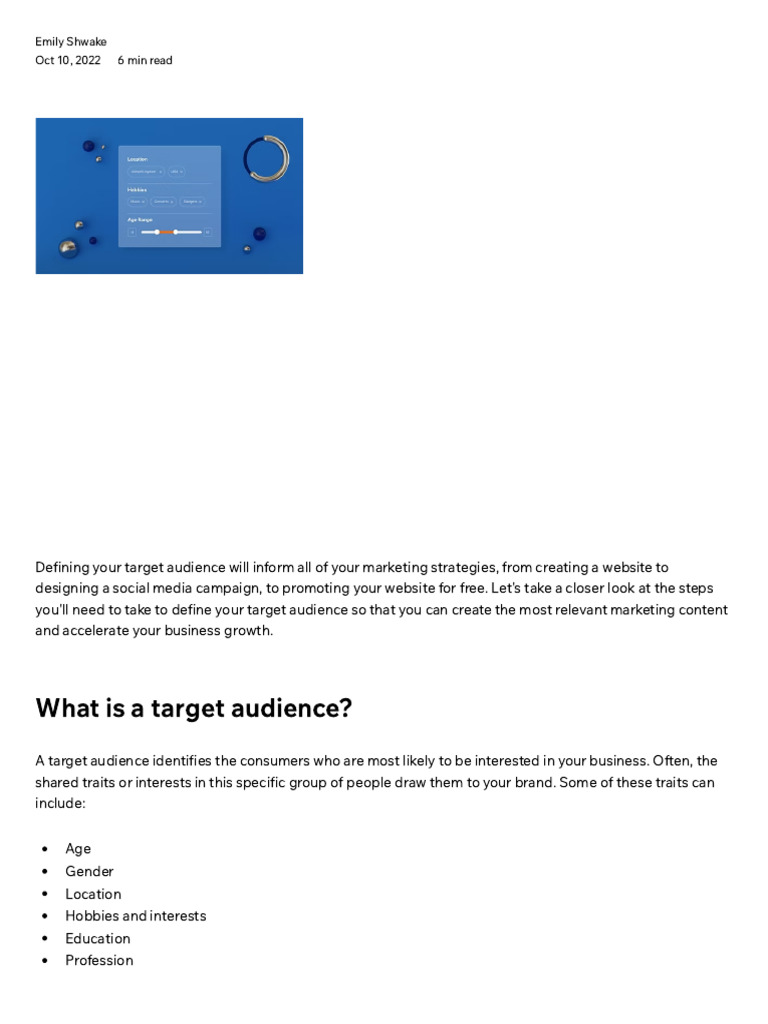 What Is A Target Audience and How To Define Yours (Plus Examples) | PDF ...