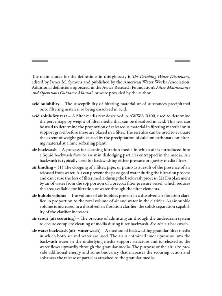 Water Filtration Glossary | PDF | Filtration | Water Purification