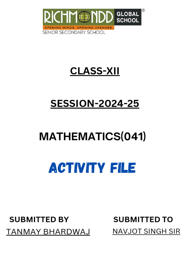 Maths Cover Page | PDF