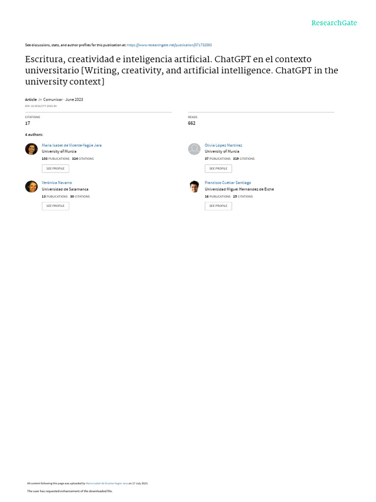 ChatGPT and Creativity in Education | PDF | Creativity | Artificial Intelligence