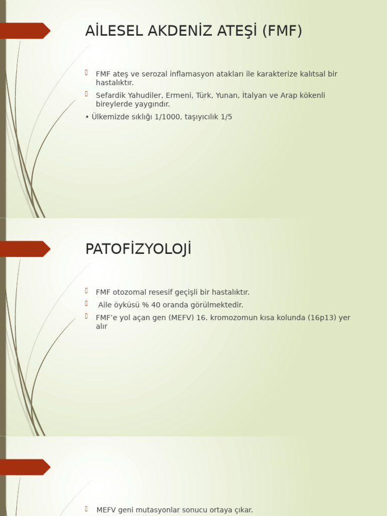 Ailesel Akdeniz Ateşi (FMF) | PDF
