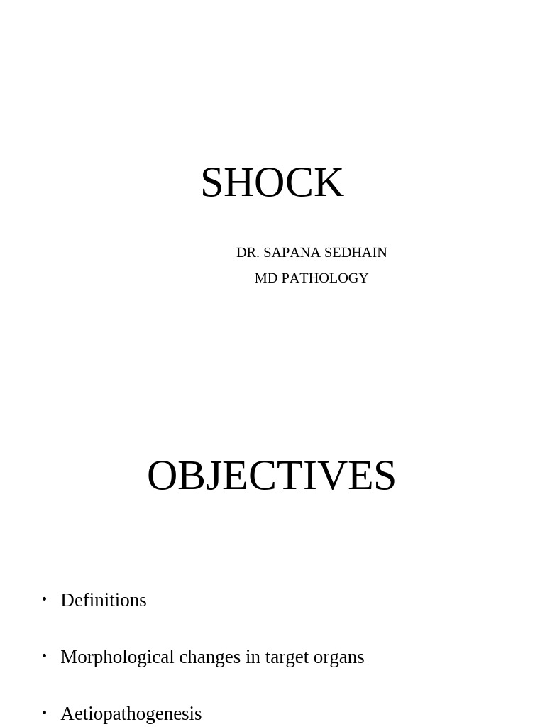 Understanding Shock: Types and Pathogenesis | PDF | Shock (Circulatory ...