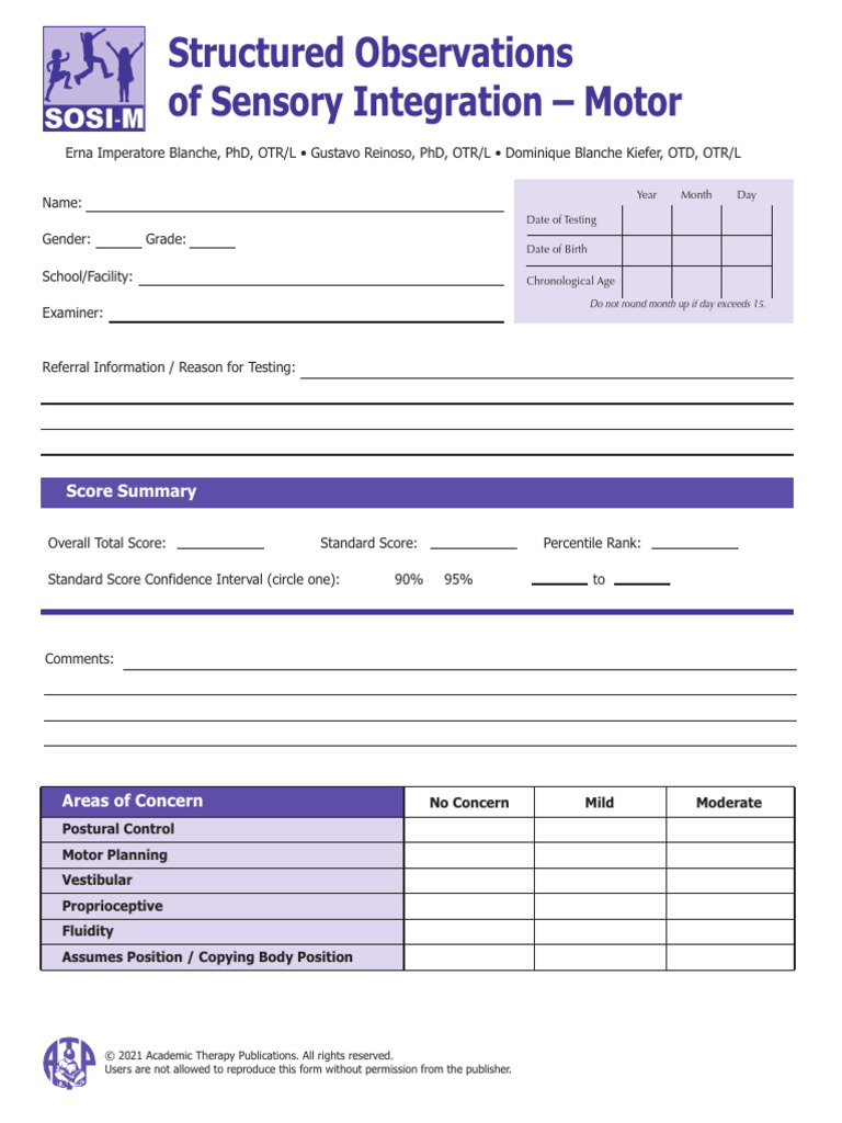 SOSI-M Assessment and Scoring Guide | PDF | Neuroscience | Nervous System