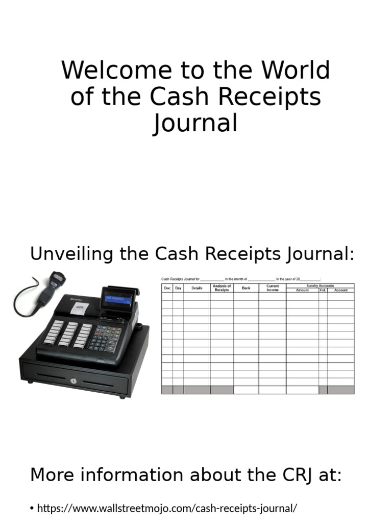 Welcome To The World of The Cash Receipts Journal | PDF