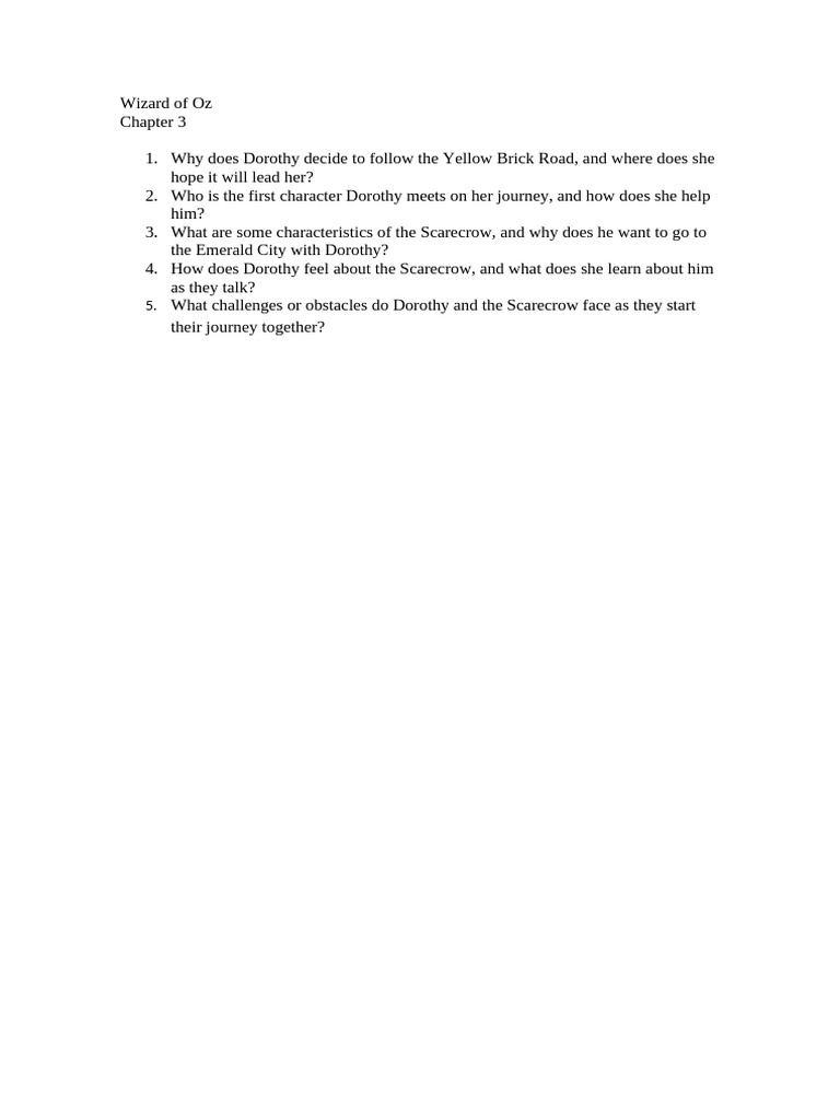 Wizard of Oz - Chapter 3 | PDF