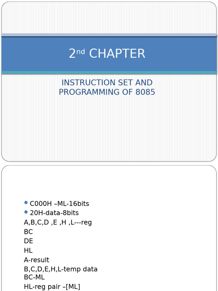 Instruction Set And Working Of Microprocessor 8085 Pdf Binary Coded 0139