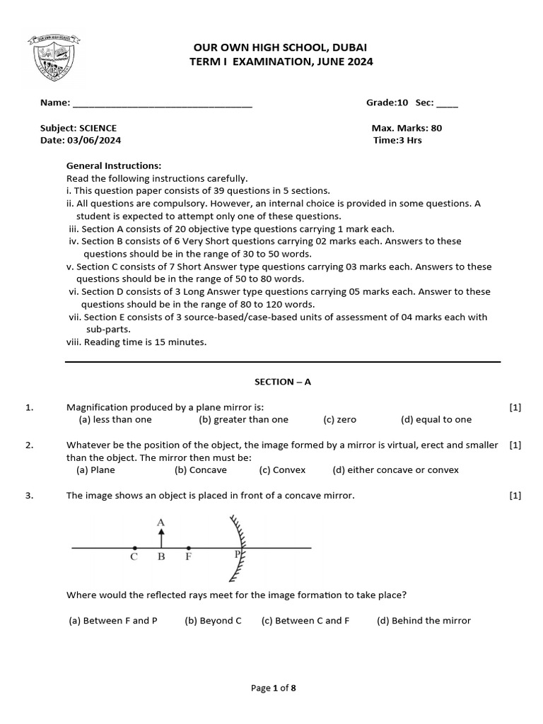 Gr10 SCIENCE TERM1 EXAMINATION 2024-25 | PDF | Circulatory System | Vein
