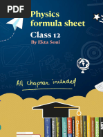 CBSE Physics 2025 Full Formula Sheet Class12 | PDF