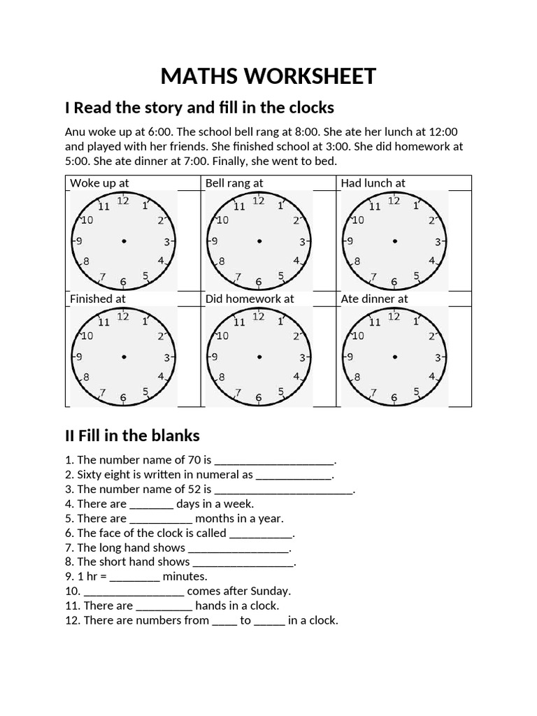 MATHS WORKSHEET | PDF