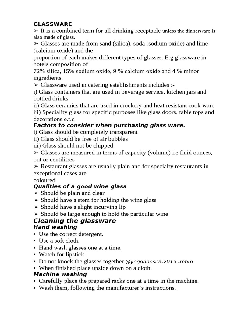 GLASSWARE | PDF | Tableware | Glasses