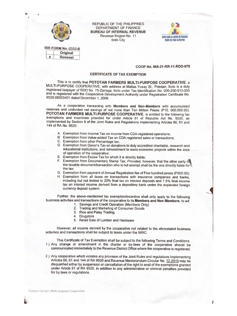 Tax Exemption | PDF