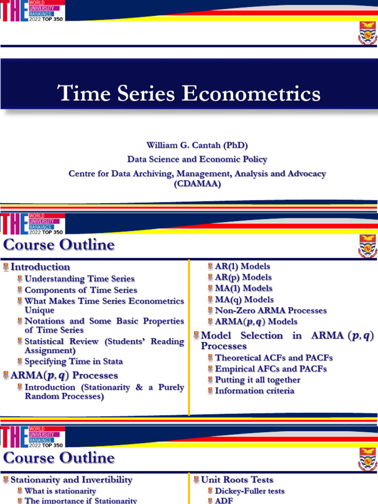 Time Series Econometrics Overview | PDF | Stationary Process | Ordinary ...