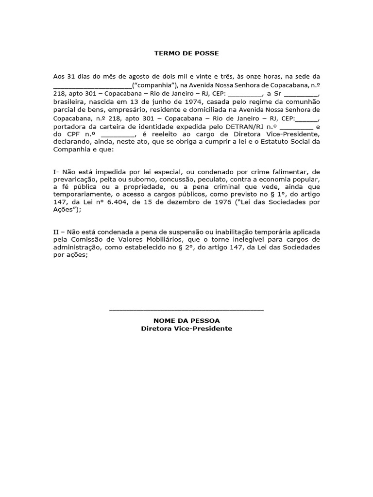 Termo de Posse | PDF