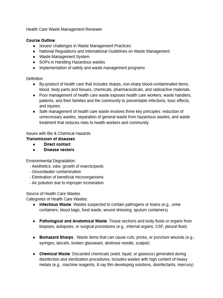 Health Care Waste Management Guide | PDF | Waste | Waste Management