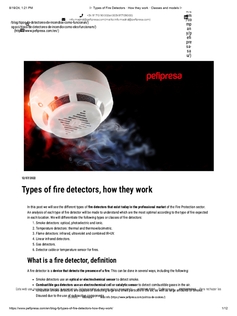 Types of Fire Detectors How They Work Classes and Models | PDF ...
