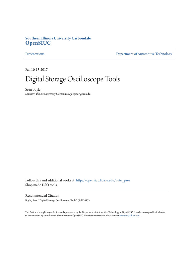 Digital Storage Oscilloscope Tools | PDF | Pressure Measurement ...