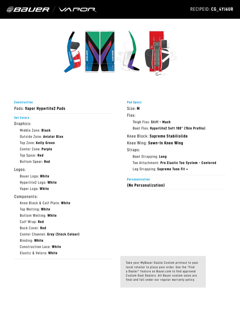 Vapor Hyperlite Goal Gear CG - 4YJ6UR | PDF