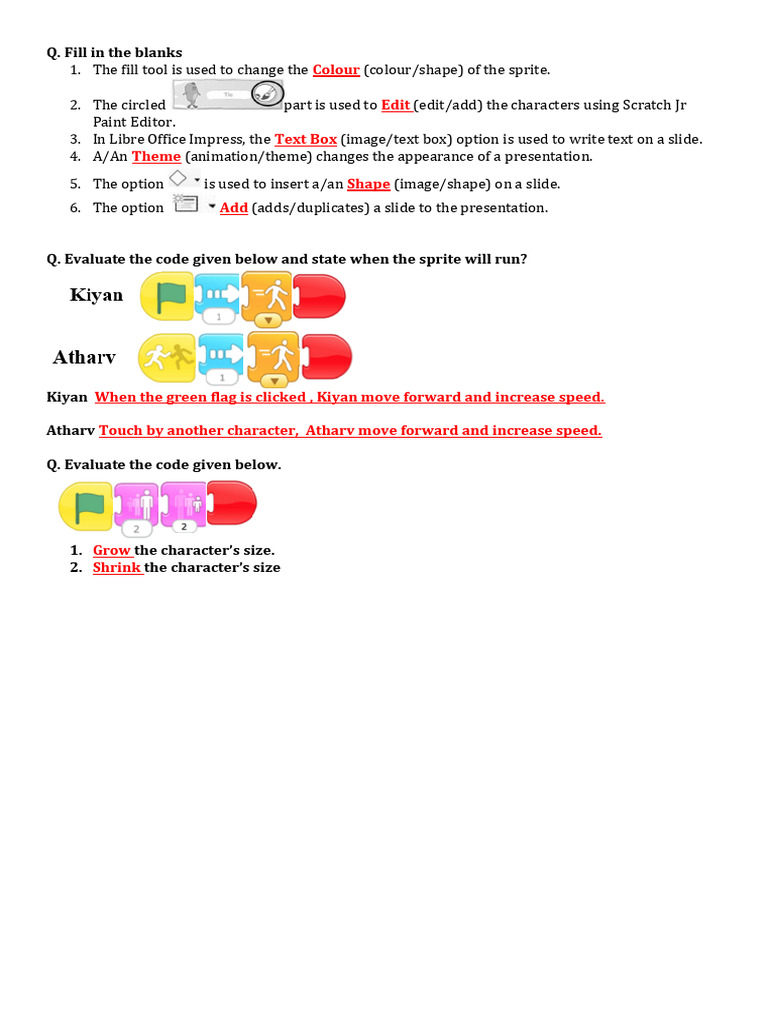 Class 3rd EOY Revision Answer Key | PDF