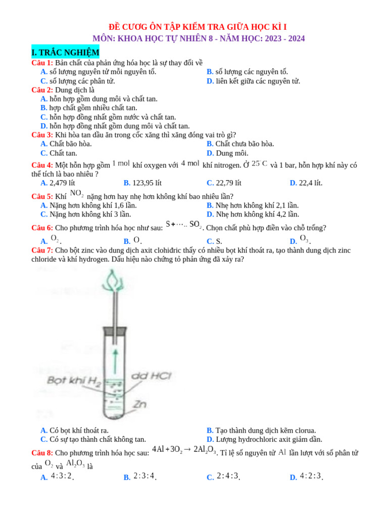 De Cuong Tap Giua Hk1 Khtn 8 Ket Noi Tri Thuc Pdf