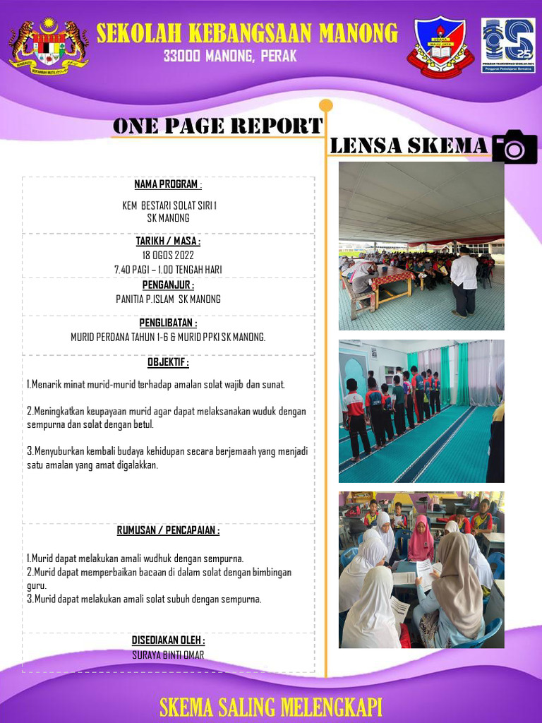 Kem Bestari Solat SK Manong 2022 | PDF