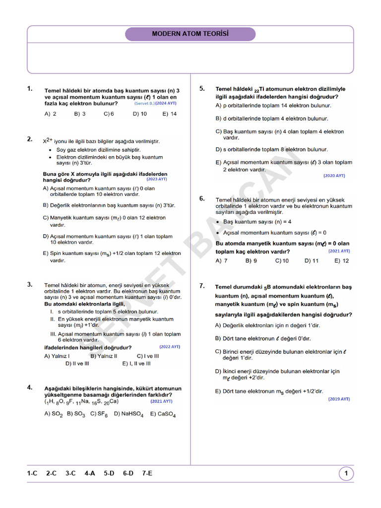 MODERN ATOM TEORİSİ | PDF