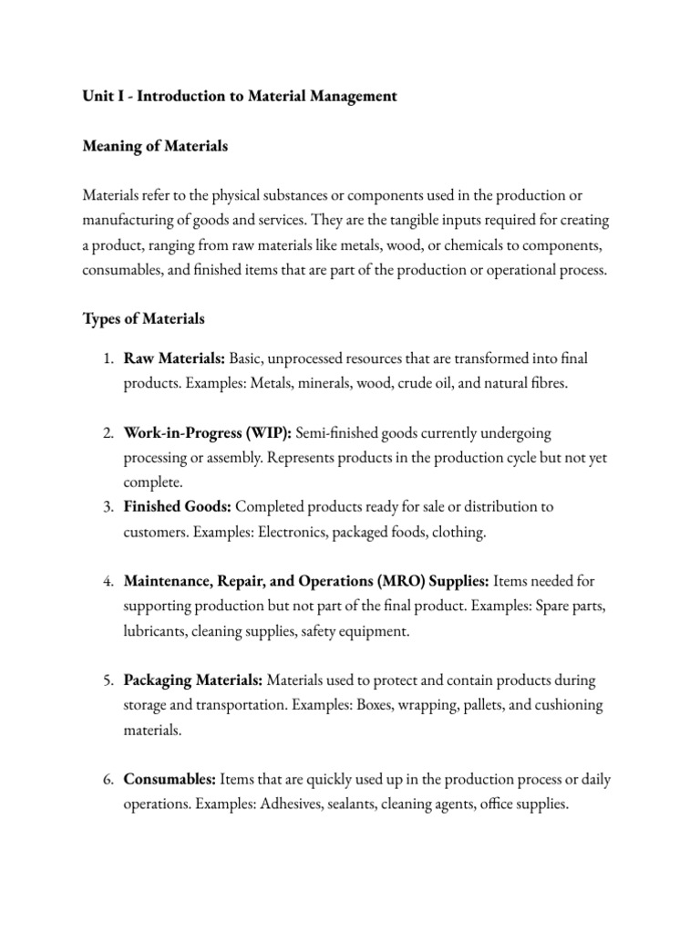 Introduction to Materials Management | PDF | Inventory | Lean Manufacturing