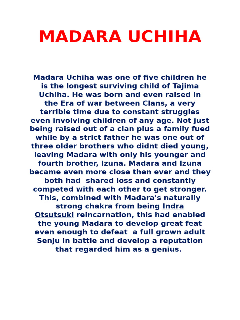 Madara Uchiha 1 | PDF