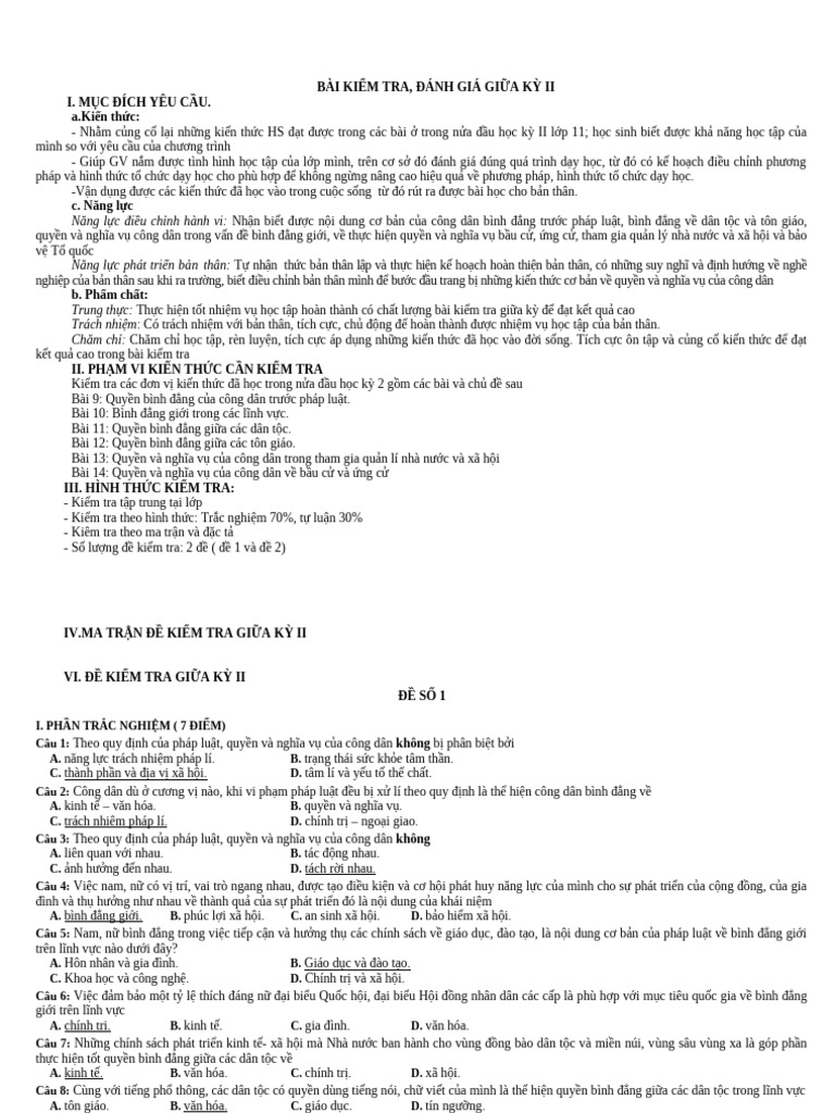 2 - KNTT - K11 - ĐỀ GK2 (70%TN+30TL) | PDF