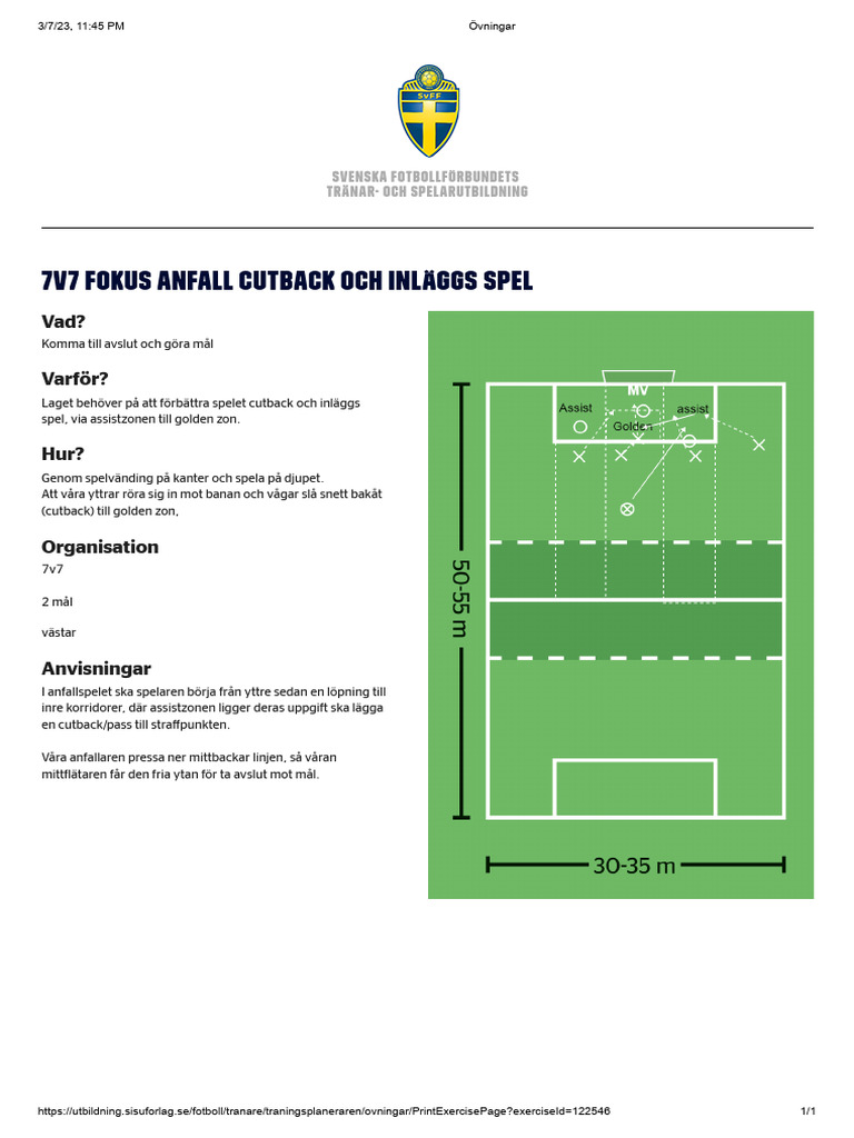 Övningar 7v7 | PDF