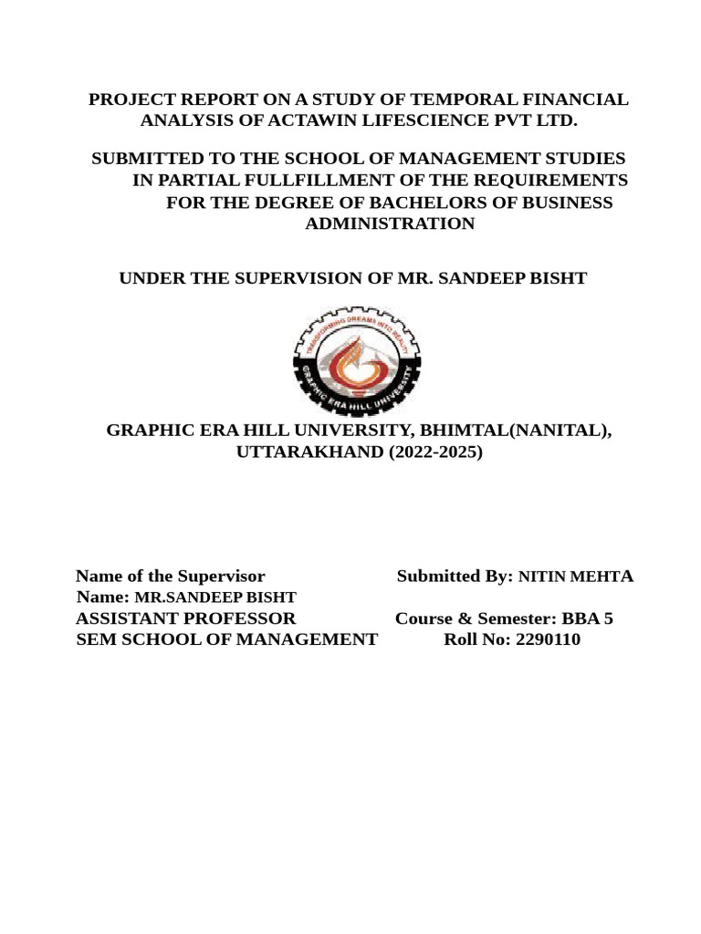 Nitin Mehta Project File | PDF | Working Capital | Equity (Finance)
