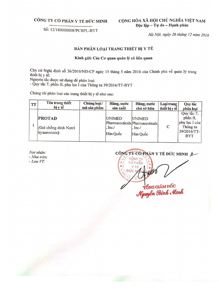 H. Phan Loai TTBYT Protad | PDF