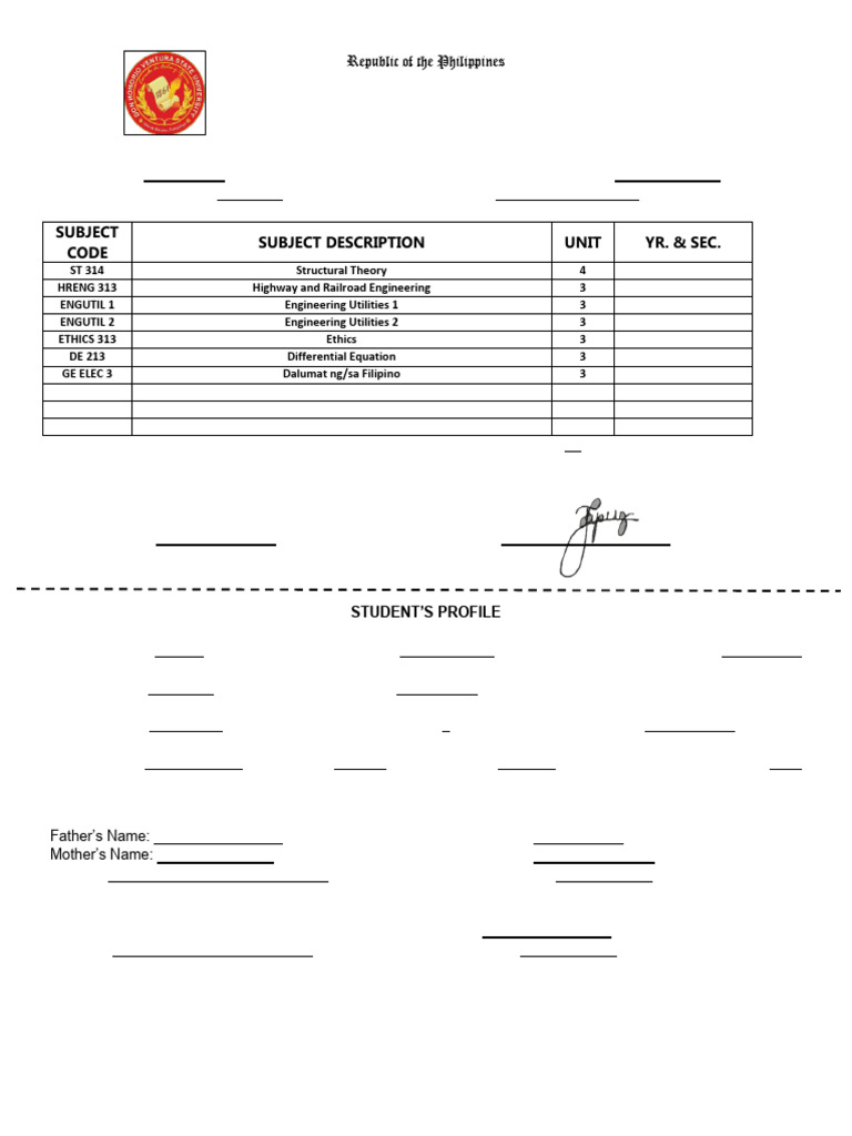 Advising Slip 1st Sem 2024-2025 | PDF