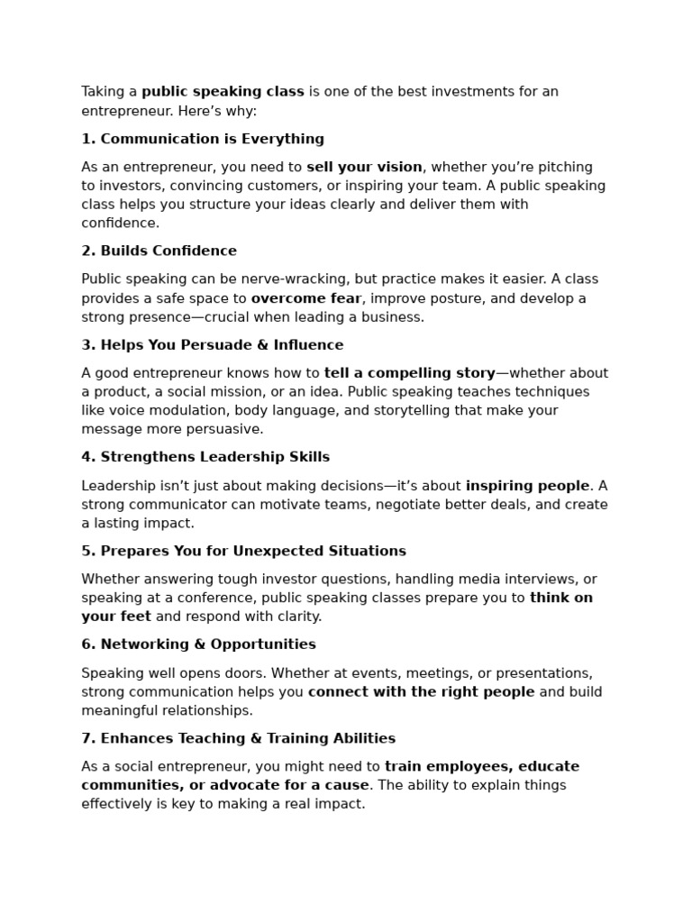 Public Speaking | PDF