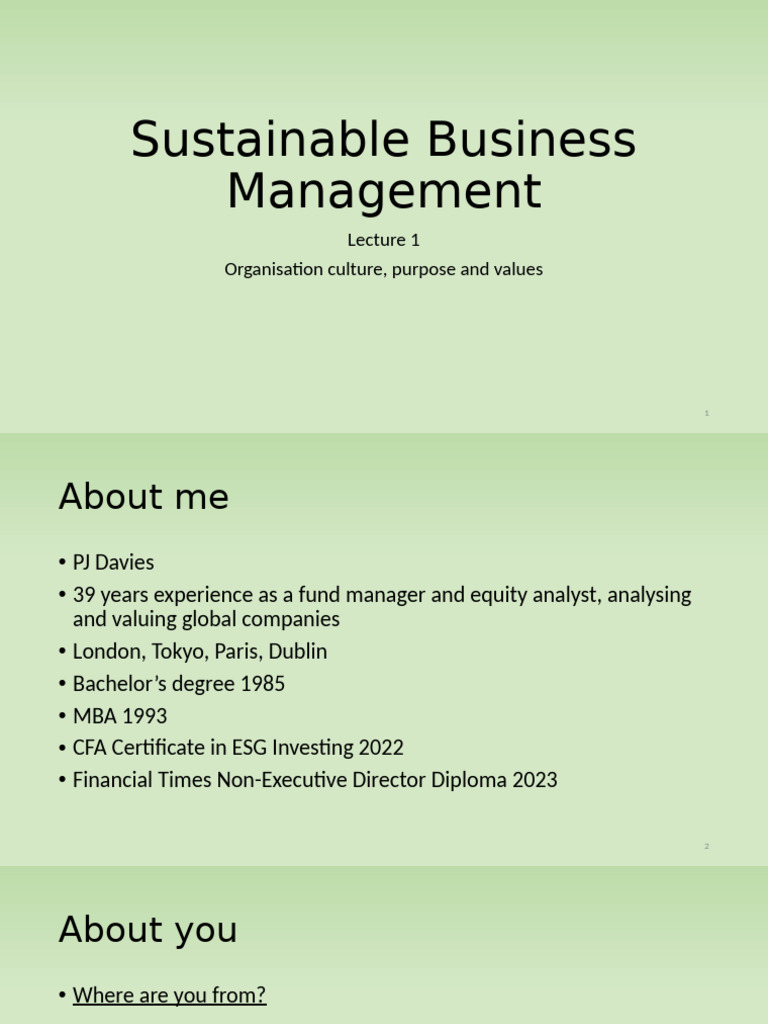 Lecture 1 (Student Version) | PDF | Business