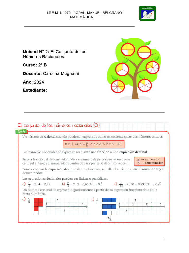 El Conjunto de Los Números Racionales (Ipem 270) | PDF | Número ...