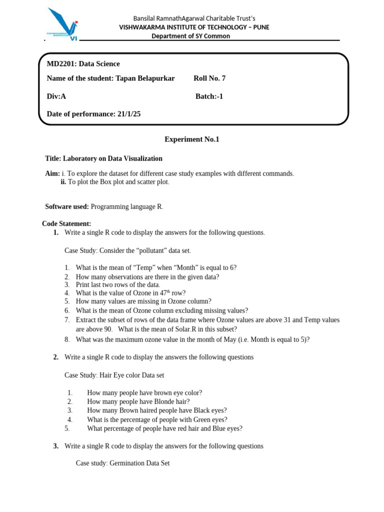 7 DS Assignment 1 | PDF