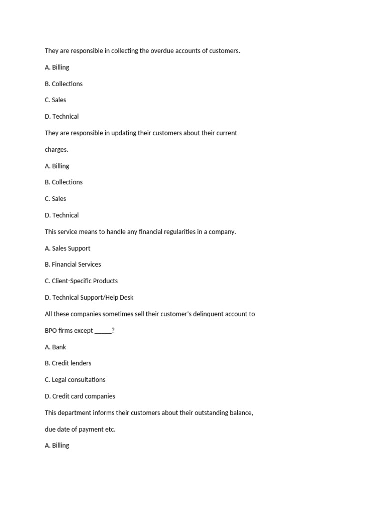 tq sample | PDF | Outsourcing | Call Centre