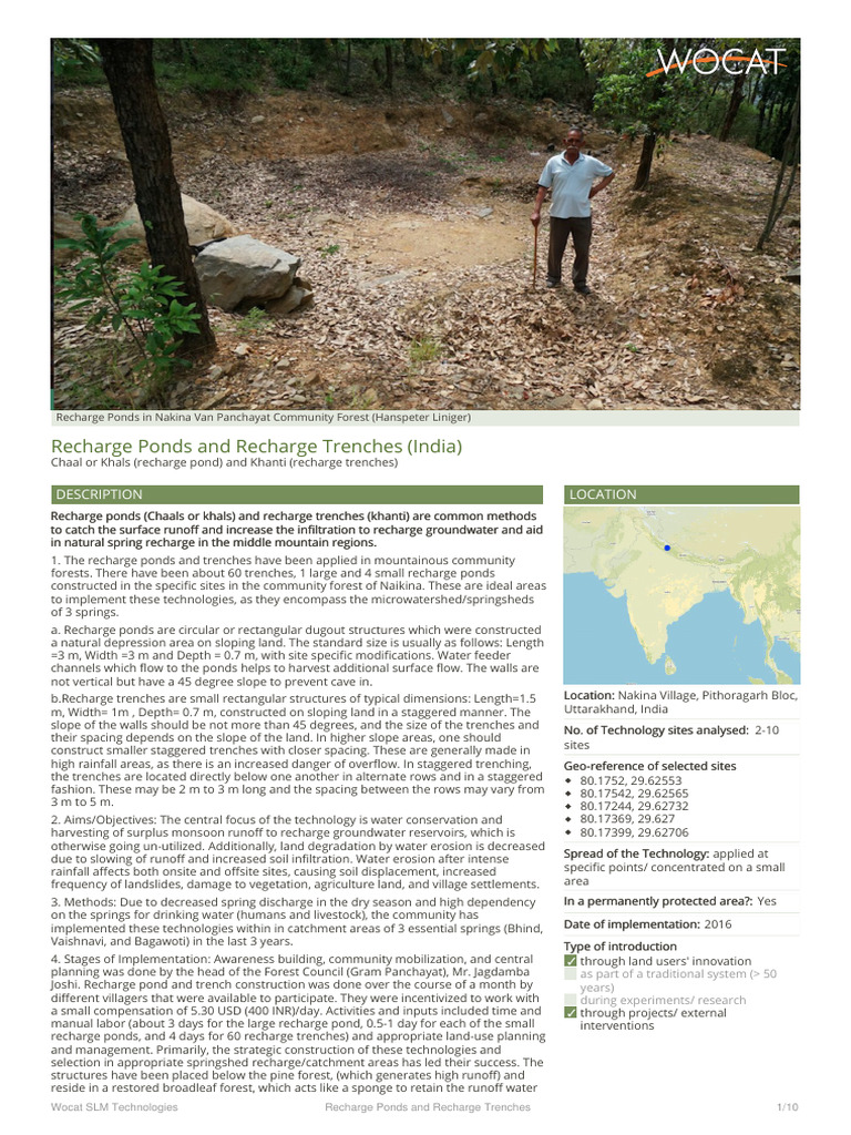 QT India Recharge Ponds and Trenches 2 | PDF | Surface Runoff | Soil