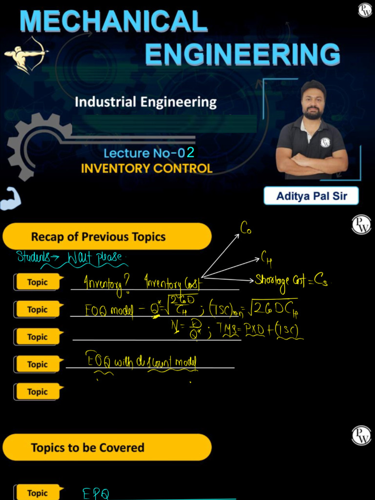 Inventory Control 02 Class Notes Pdf