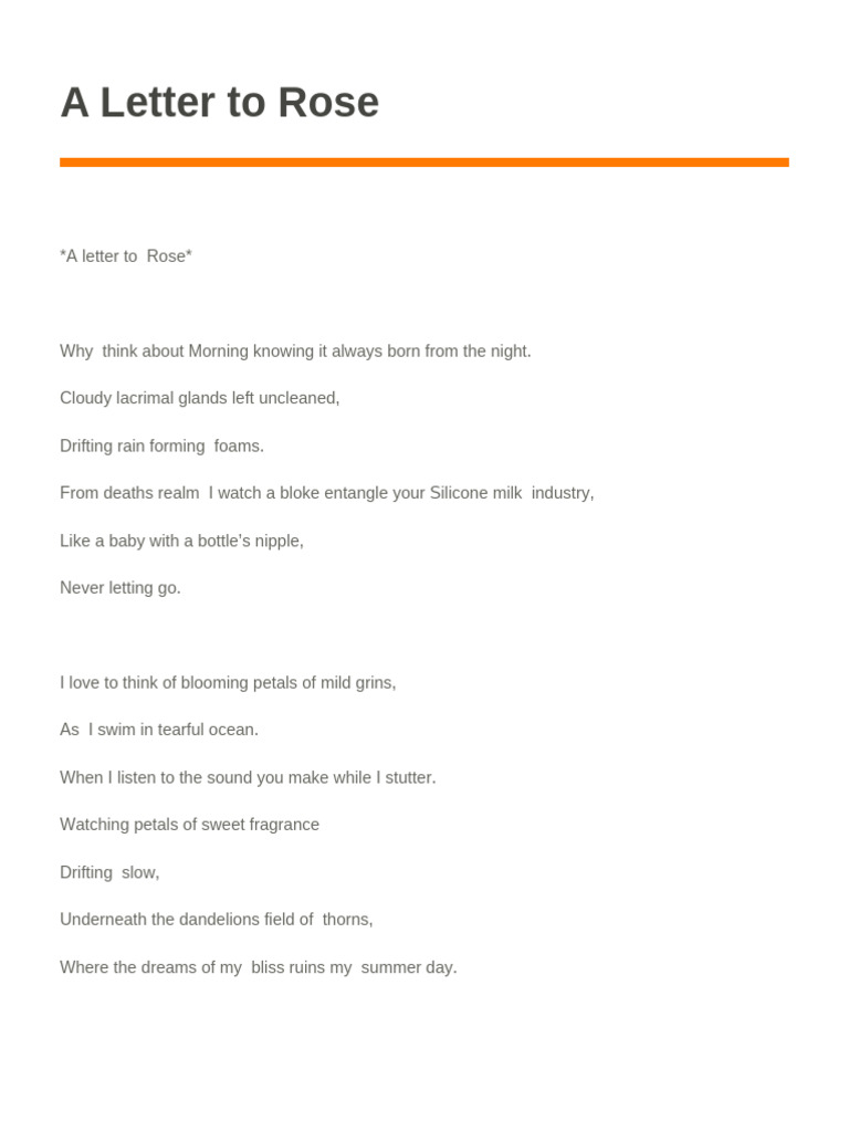 A Letter To Rose | PDF