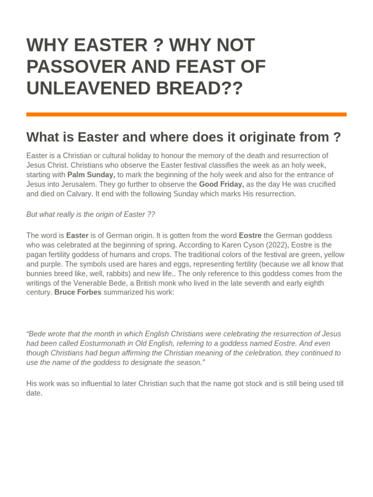 Easter or Passover Which Is It | PDF | Easter | Passover