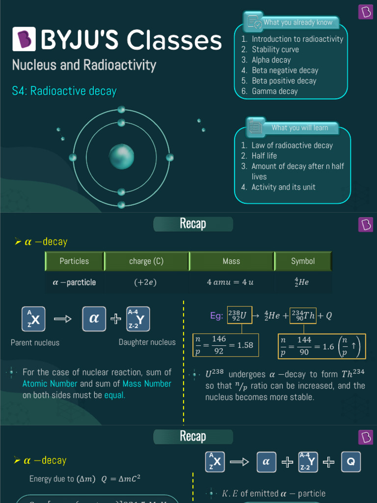 Understanding Nucleus and Radioactivity | PDF | Radioactive Decay ...