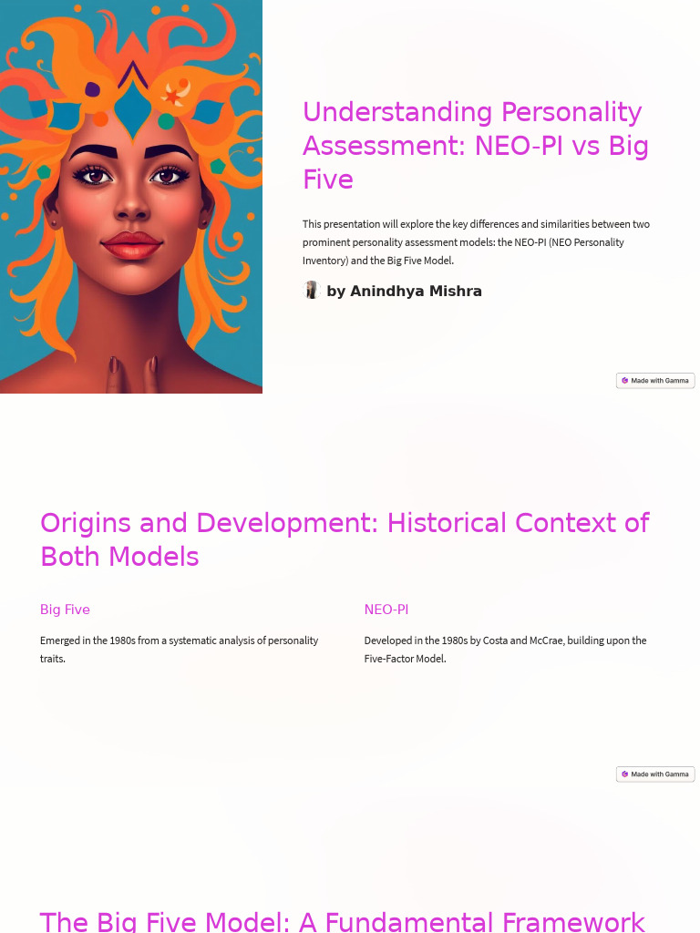 Understanding Personality Assessment NEO PI Vs Big Five | PDF | Behavioural Sciences ...