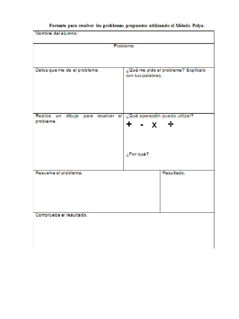 Formato Metodo Polya | PDF