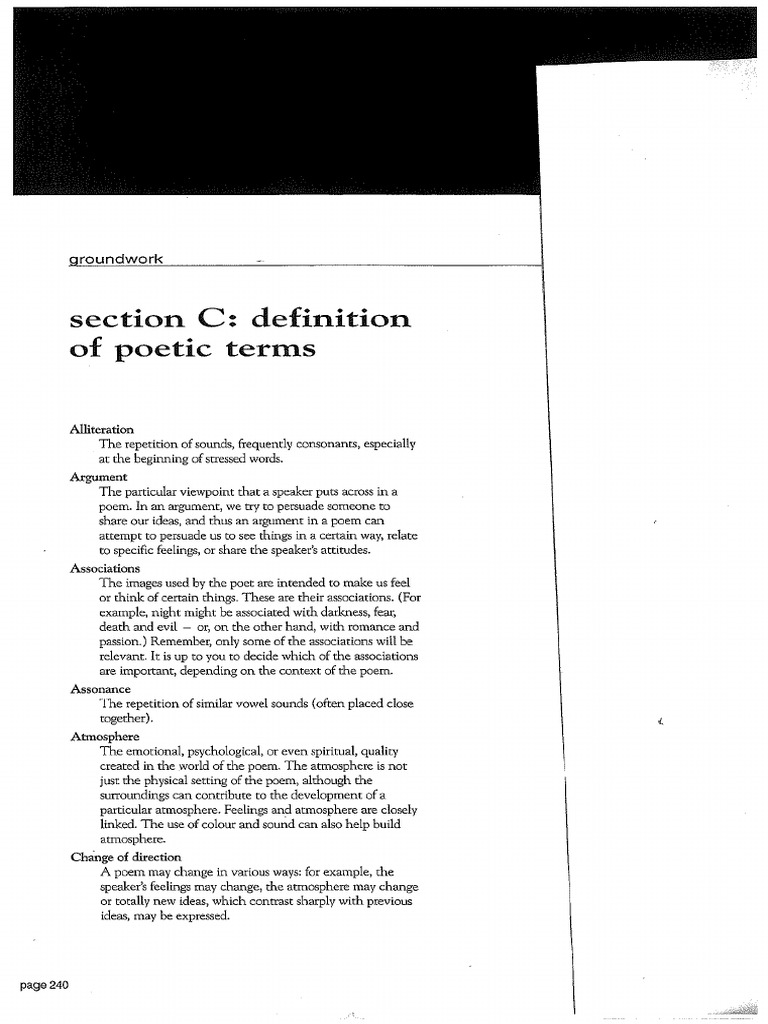 ECL 110 Poetic Terms 1 | PDF
