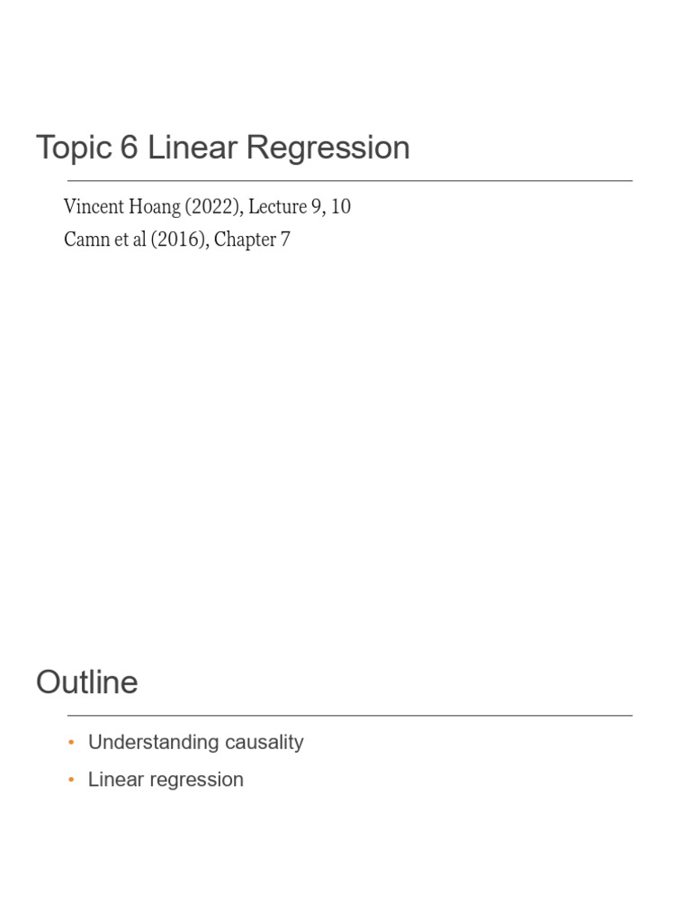 Topic 6 Understanding Causality and Regression (Updated) | PDF ...