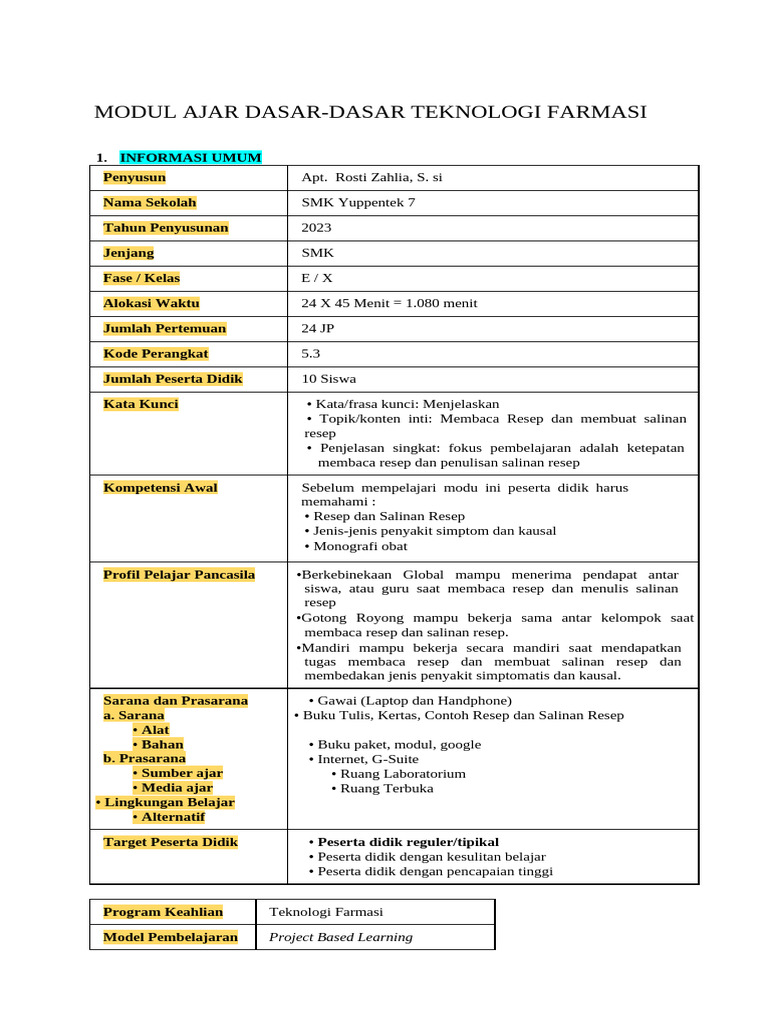 Modul Ajar Ddk x | PDF