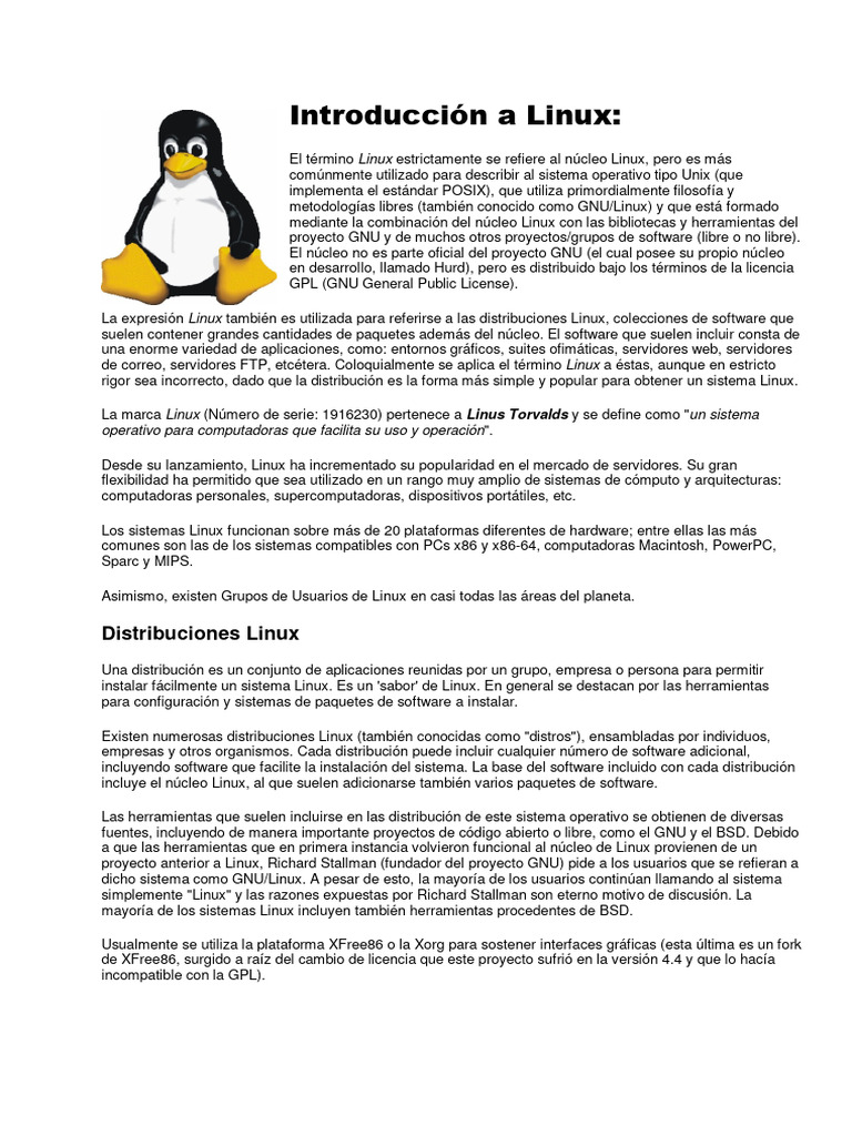 Introduccion | PDF | Distribución de Linux | Ñu